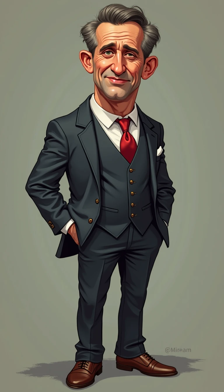 caricature 40- year- old French man in three-... - FluxPro.art